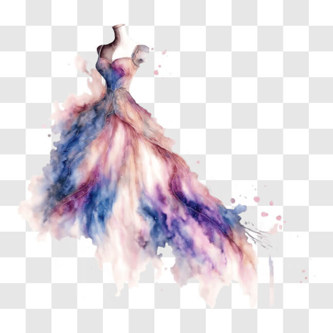 Download Watercolor Splash Dress for Fashion Design Projects PNGs ...