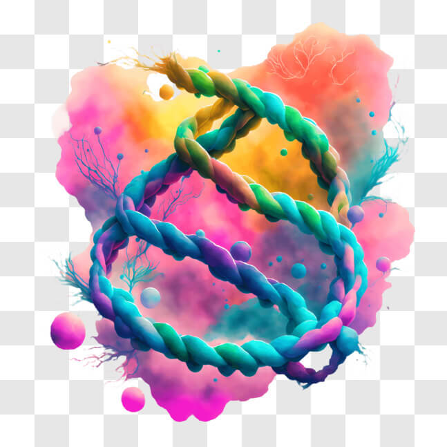 Download Colorful DNA Strand Abstract Painting PNGs Online - Creative ...