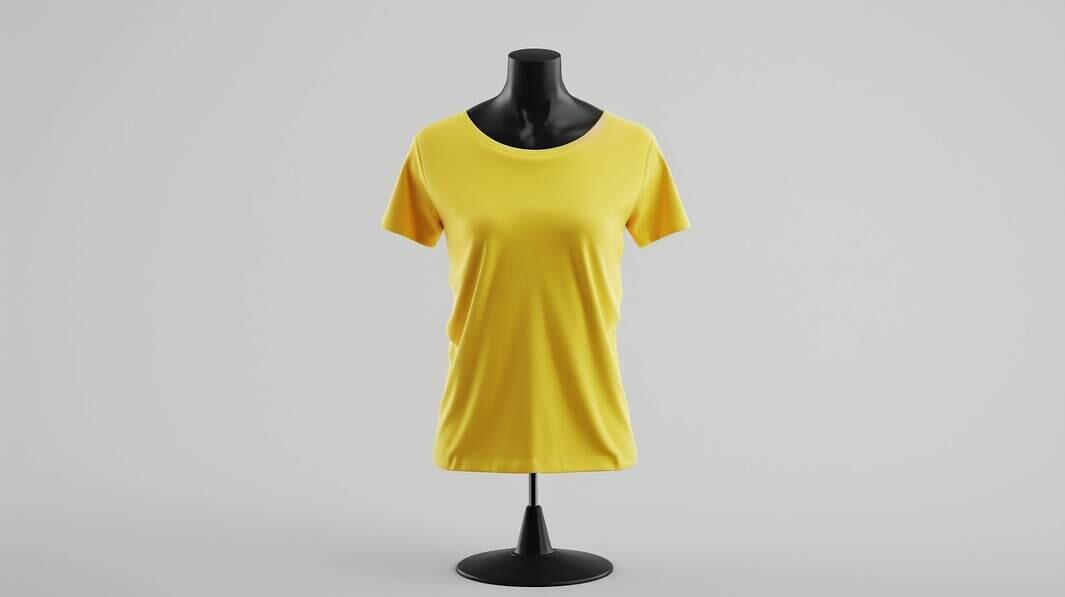 Download Yellow Mannequin Dress on Black Stand Mockups Online ...
