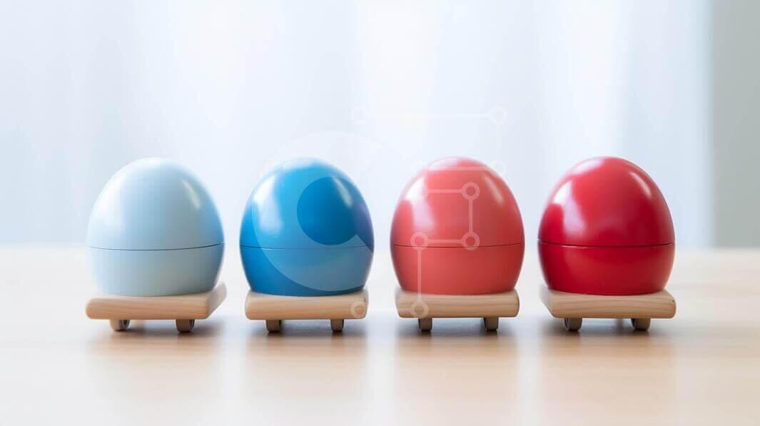 Colorful Egg-shaped Containers for Various Purposes stock photo ...