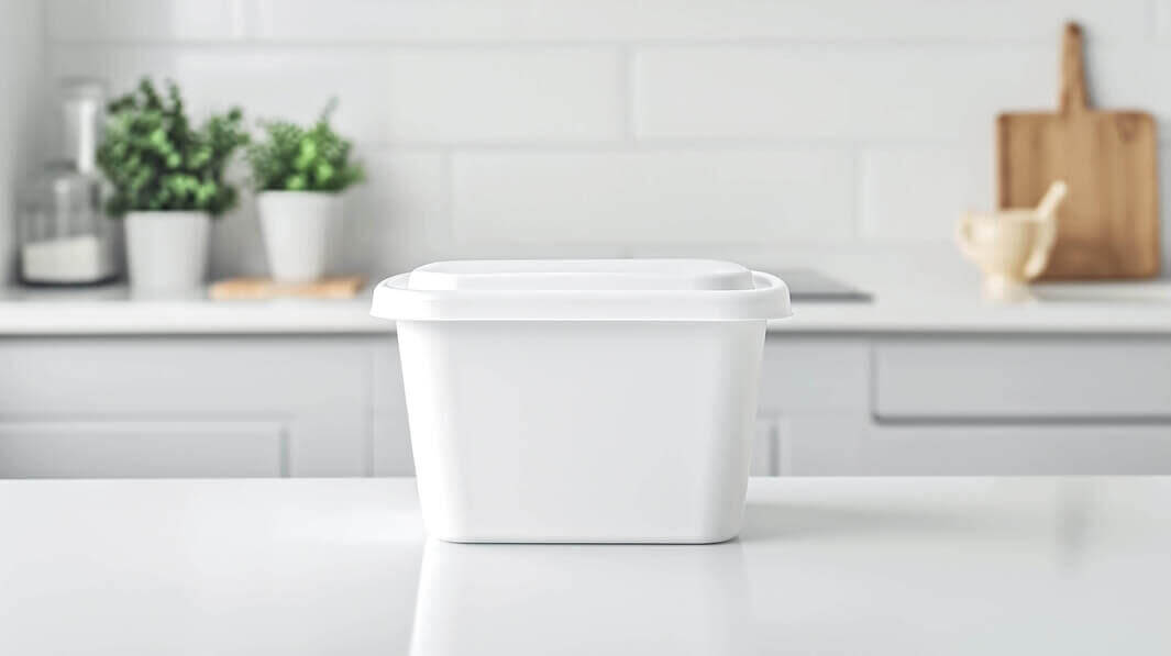 Download White Plastic Container in Open Kitchen Space Mockups Online ...