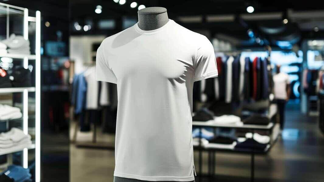 Download White Mannequin Shirt in Empty Clothing Store Mockups Online ...