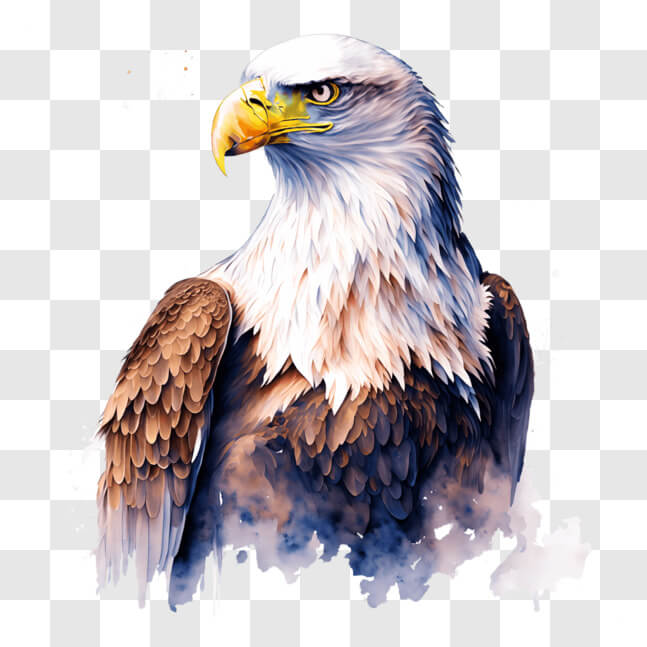 Download Eagle in Flight with Watercolor Splashes PNGs Online ...