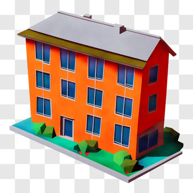 Download Orange Building with Windows and Balconies PNGs Online ...