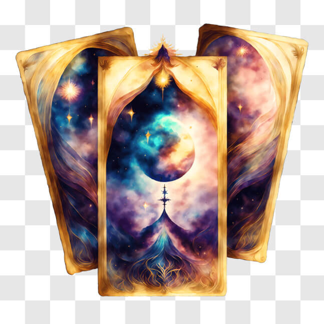 Download Cosmic Tarot Cards for Divination PNGs Online - Creative Fabrica
