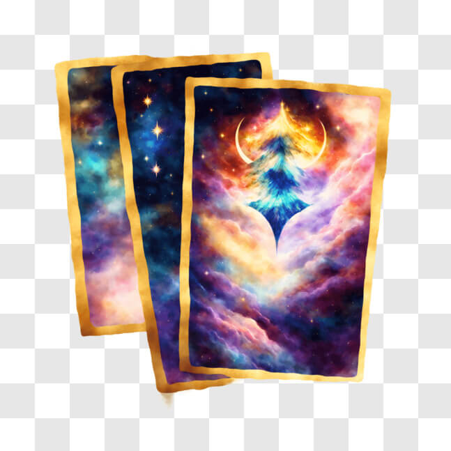 Download Cosmic Tarot Cards with Stars and Planets PNGs Online ...