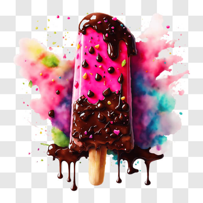 Download Colorful Summer Ice Cream Popsicle with Chocolate and ...