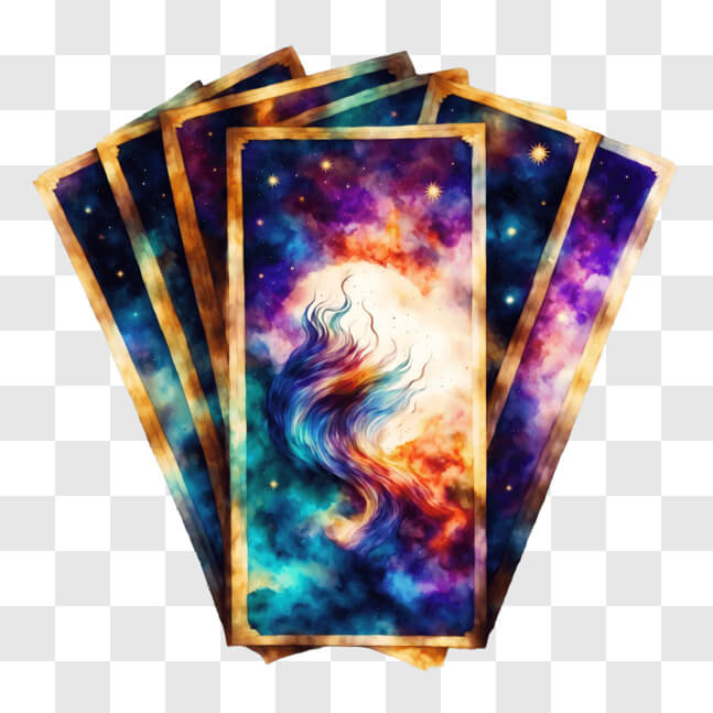 Download Tarot Cards with Moon and Stars Background PNGs Online ...