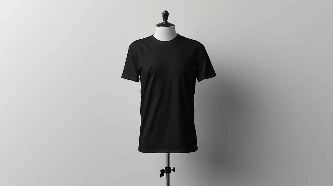 Download Black T-shirt on Mannequin Dummy with White Background Mockups ...