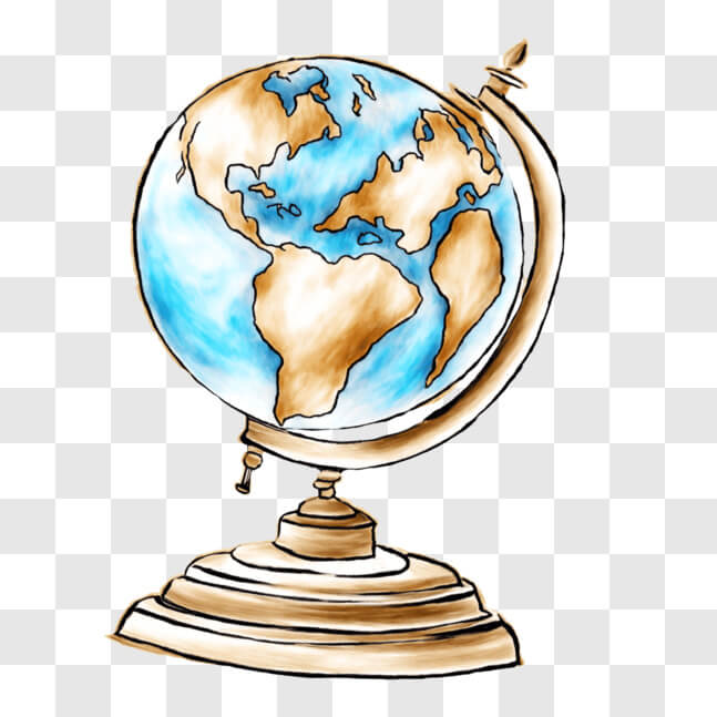 Download Decorative Globe on Ornamental Pedestal PNGs Online - Creative ...