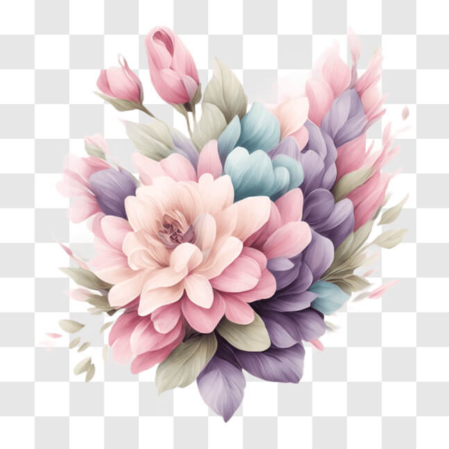 Download Colorful Flower Bouquet Upside-Down Vase Arrangement PNGs ...