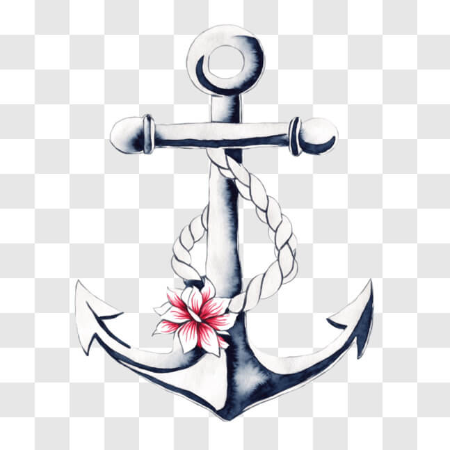 Descarga Ancla con adorno de flor rosa PNGs En Línea - Creative Fabrica