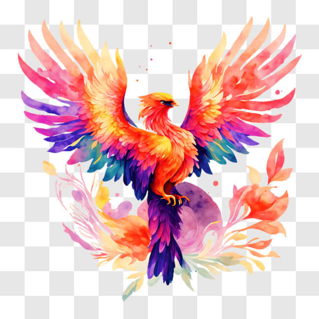 Download Colorful Phoenix with Wings Outstretched PNGs Online ...