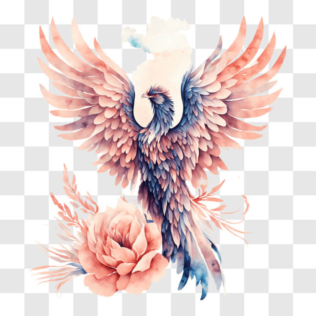 Download Pink and Blue Phoenix Flying Across Black Background PNGs ...