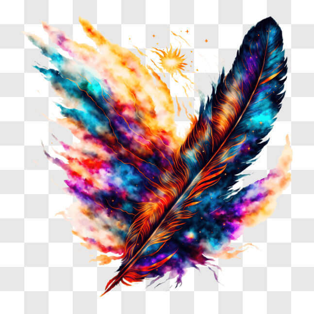 Download Colorful Feather Quill Floating in the Air PNGs Online ...