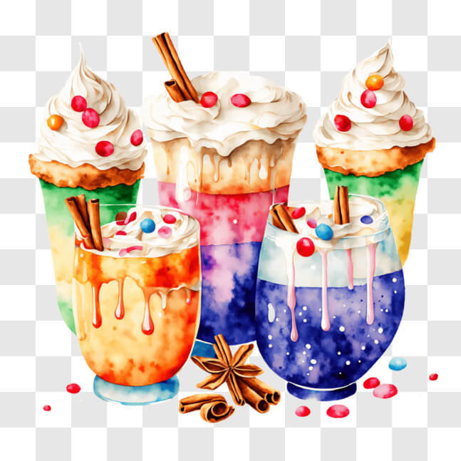 Descarga Bebidas Coloridas con Toppings y Crema Batida PNGs En Línea ...