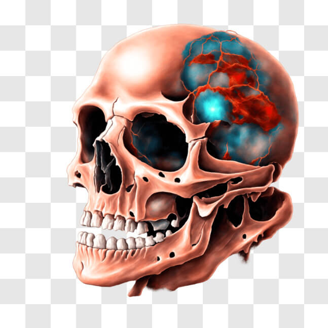 Download Skull with Open Wound and Brain Injury PNGs Online - Creative ...