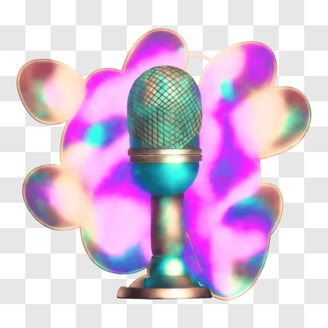 Download Colorful Microphone with Bubbles on Purple Background PNGs ...