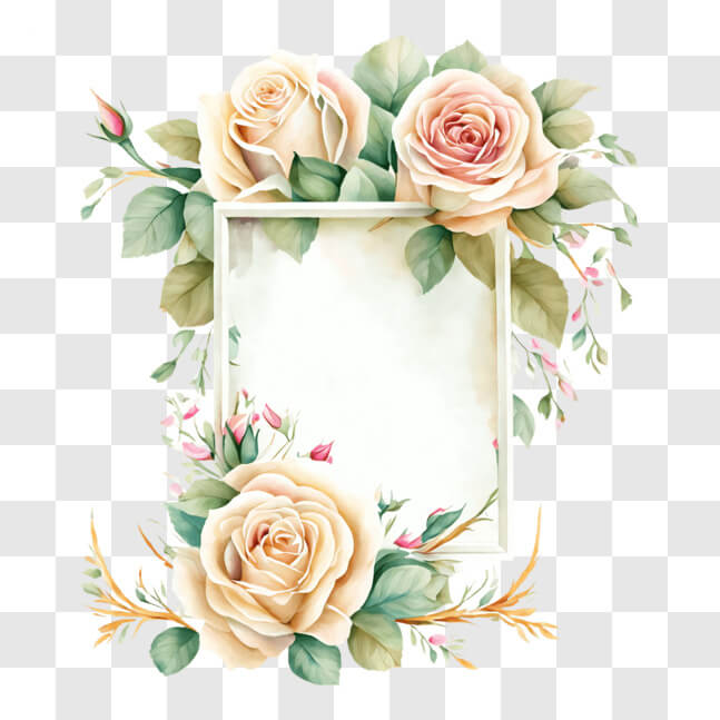 Download Elegant White Rose Frame for Wedding Invitations and Creative ...