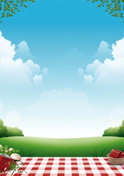 Download Picnic with Fruits and Vegetables on Checkered Tablecloth ...