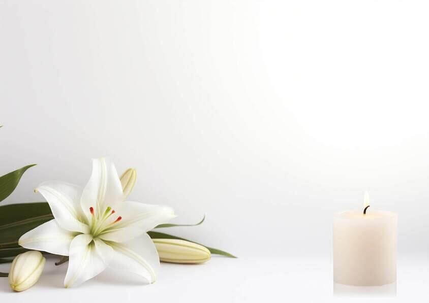 Download Memorial Table Arrangement with White Candle and Lilies ...