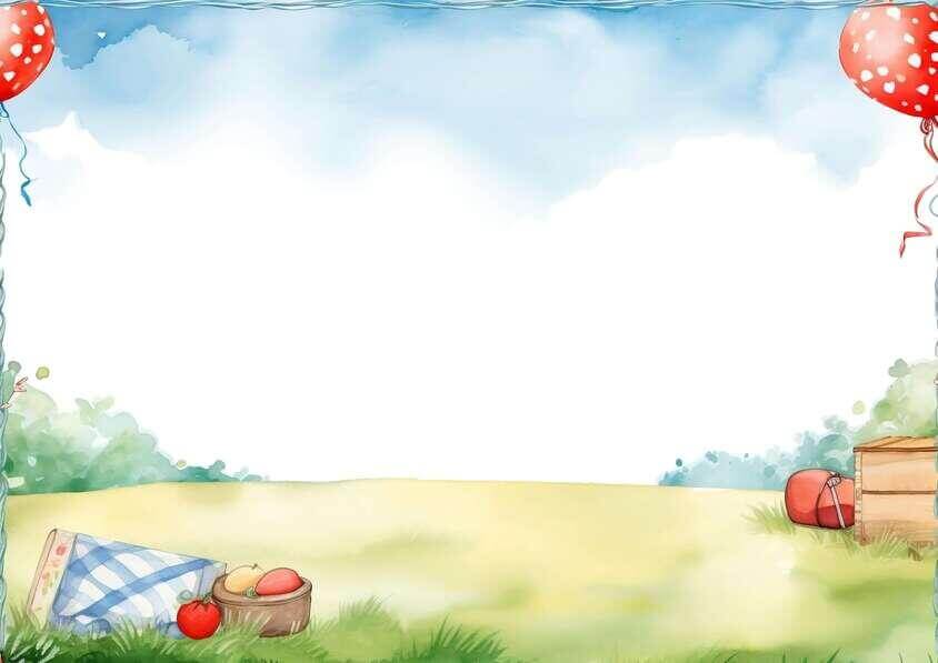 Download Colorful Balloons and Picnic Baskets with Assorted Apples ...