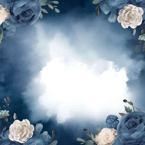 Download Elegant and Romantic Blue Background with White Flowers and ...