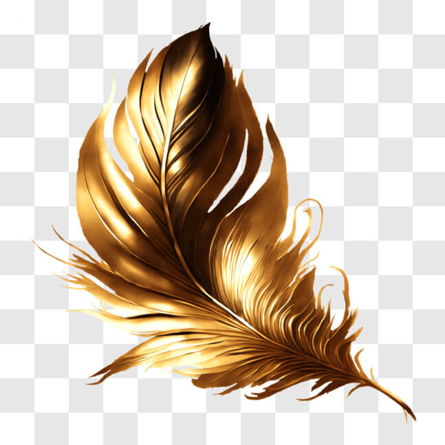 Download Gold Feather on Black Background PNGs Online - Creative Fabrica