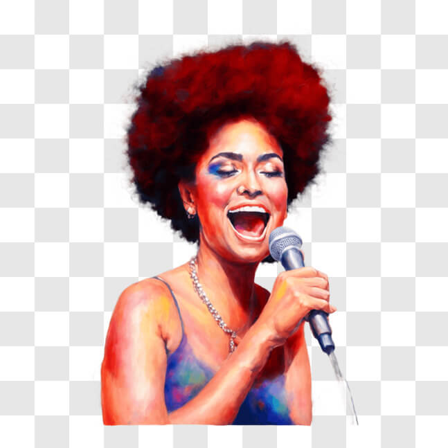 Download Vibrant African-American singer performing with red hair and ...