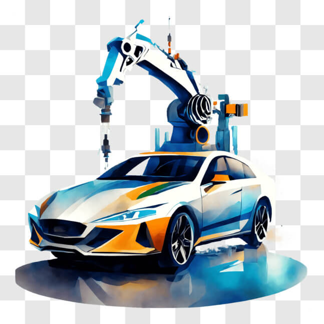 Download Industrial Robot Working on a White Car PNGs Online - Creative ...