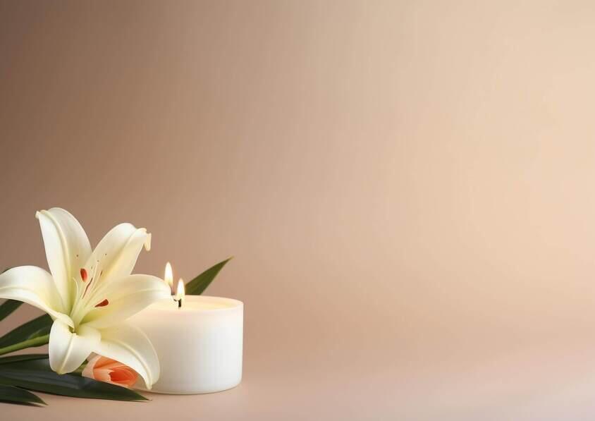 Download White Candle and Lilies for Funeral or Memorial Backgrounds ...