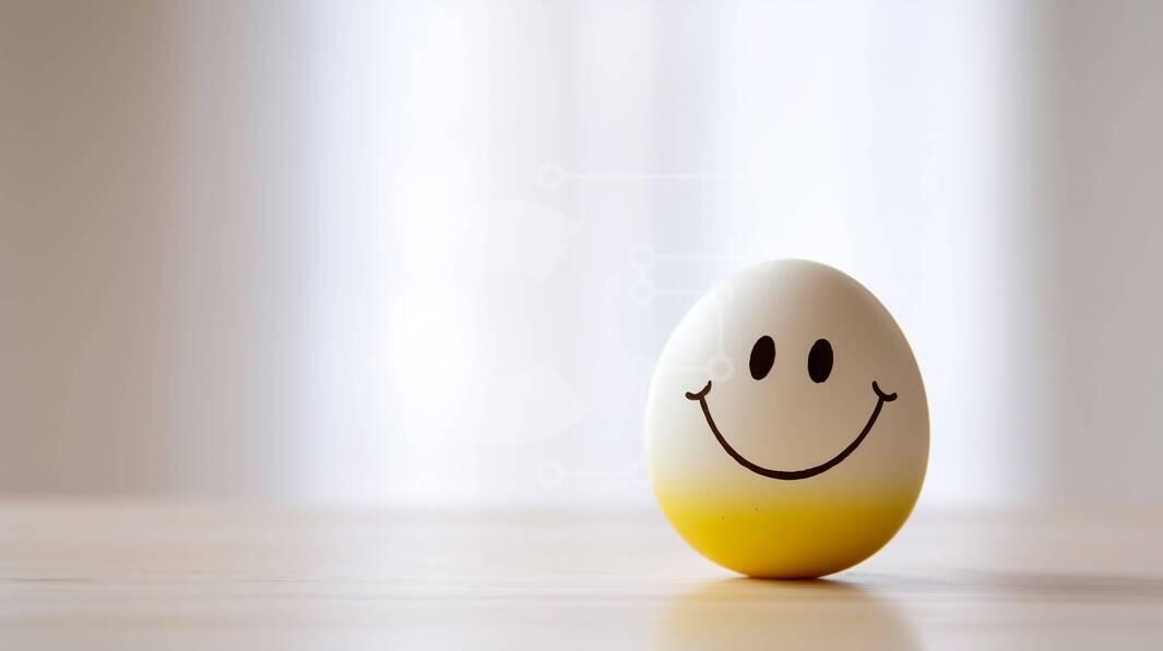 Happy Smiley Face Egg Decoration stock photo | Creative Fabrica