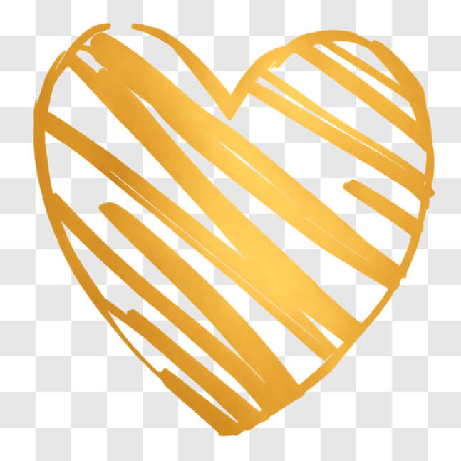 Descarga Corazón Dorado con Rayas Negras sobre Fondo Blanco PNGs En ...