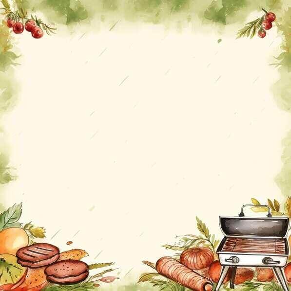 Download Watercolor Food Background with Vegetables, Fruits, and Meats ...