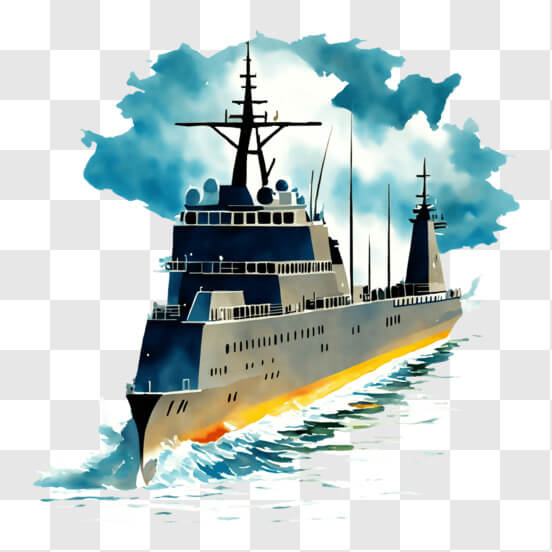 Download Navy ship sailing in the ocean PNGs Online - Creative Fabrica