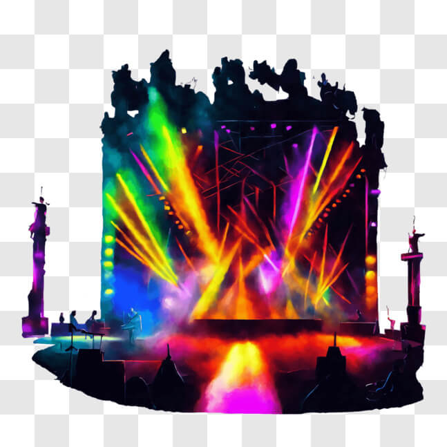 Download Colorful Stage with Performers and Lights PNGs Online ...