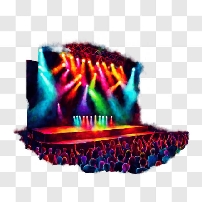 Download Colorful Concert Stage with Audience PNGs Online - Creative ...