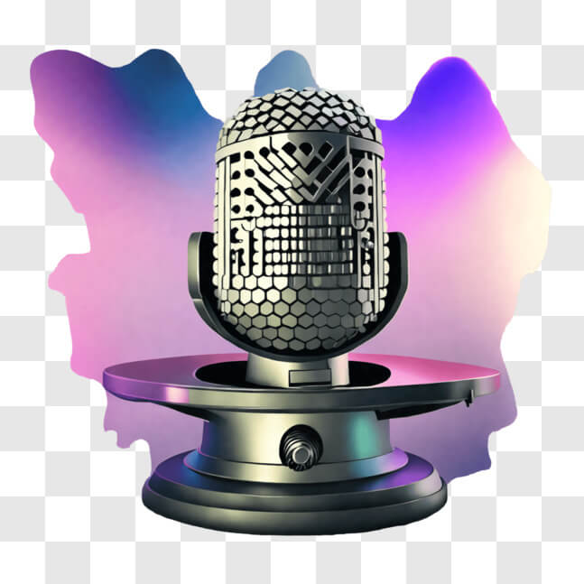 Download Colorful Microphone on Ornamental Stand PNGs Online - Creative ...