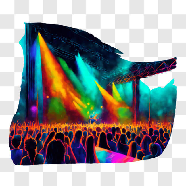 Download Crowd at Outdoor Concert with Colorful Lights and Spotlights ...