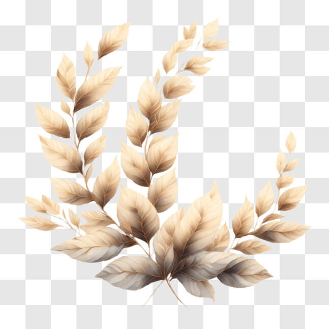 Download Beige Leaf Wreath PNGs Online - Creative Fabrica