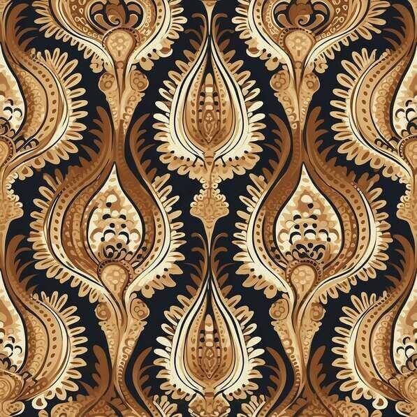 Download Ornate Gold and Black Floral Wallpaper Patterns Online ...