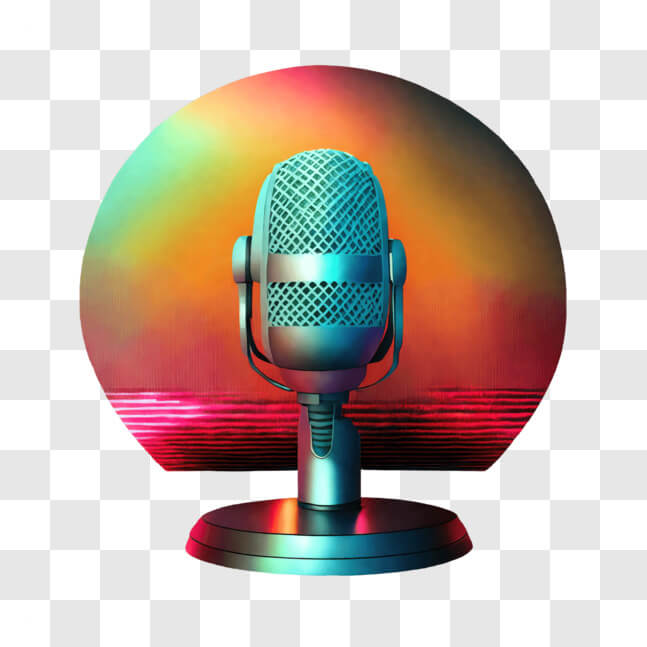 Download Professional Microphone on Abstract Circular Background PNGs ...