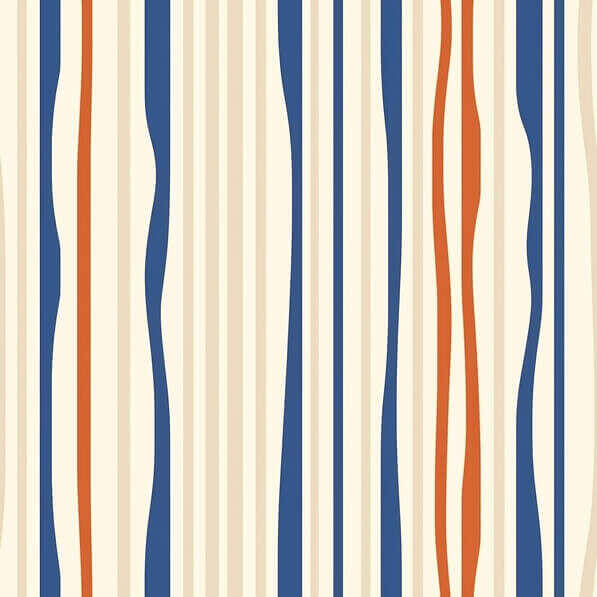 Download Orange, Blue, and White Striped Art Deco Pattern Fabric ...
