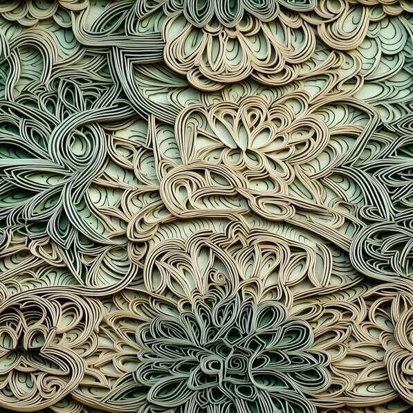 Download Intricately Patterned Wall Made of Green and Brown Paper ...
