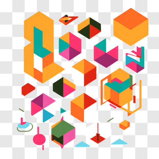 Download Colorful Collection of Cubes in Various Shapes and Sizes PNGs ...