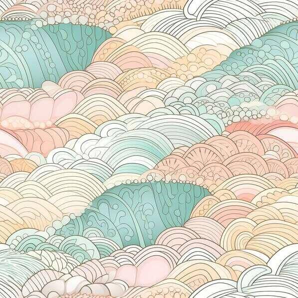 Download Pastel Waves Seamless Pattern Patterns Online - Creative Fabrica