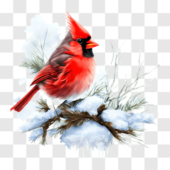 Télécharger Cardinal rouge dans la neige d'hiver PNGs En Ligne ...