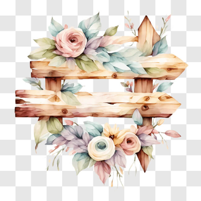 Descarga Letrero de Madera Decorativo Floral PNGs En Línea - Creative ...
