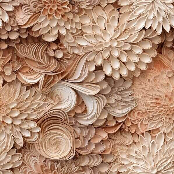 Download Seamless Paper Flower Pattern in Beige, Brown, and Ivory ...