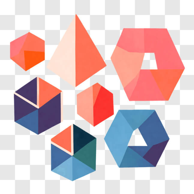 Download Colorful Geometric Shapes Representing Geometry PNGs Online ...